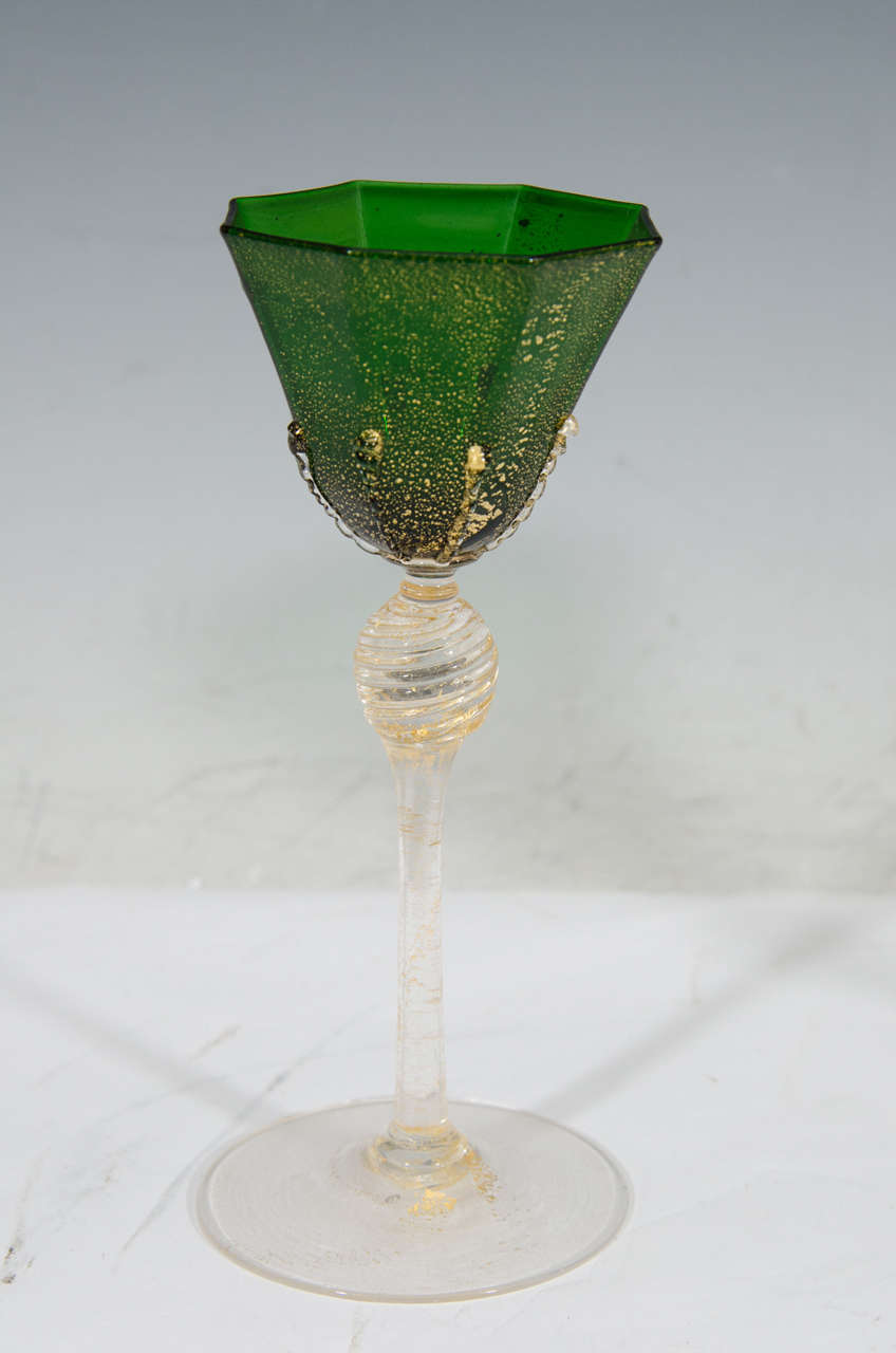 Vintage Set of 12 Venetian Glass Stemware at 1stDibs | vintage venetian ...