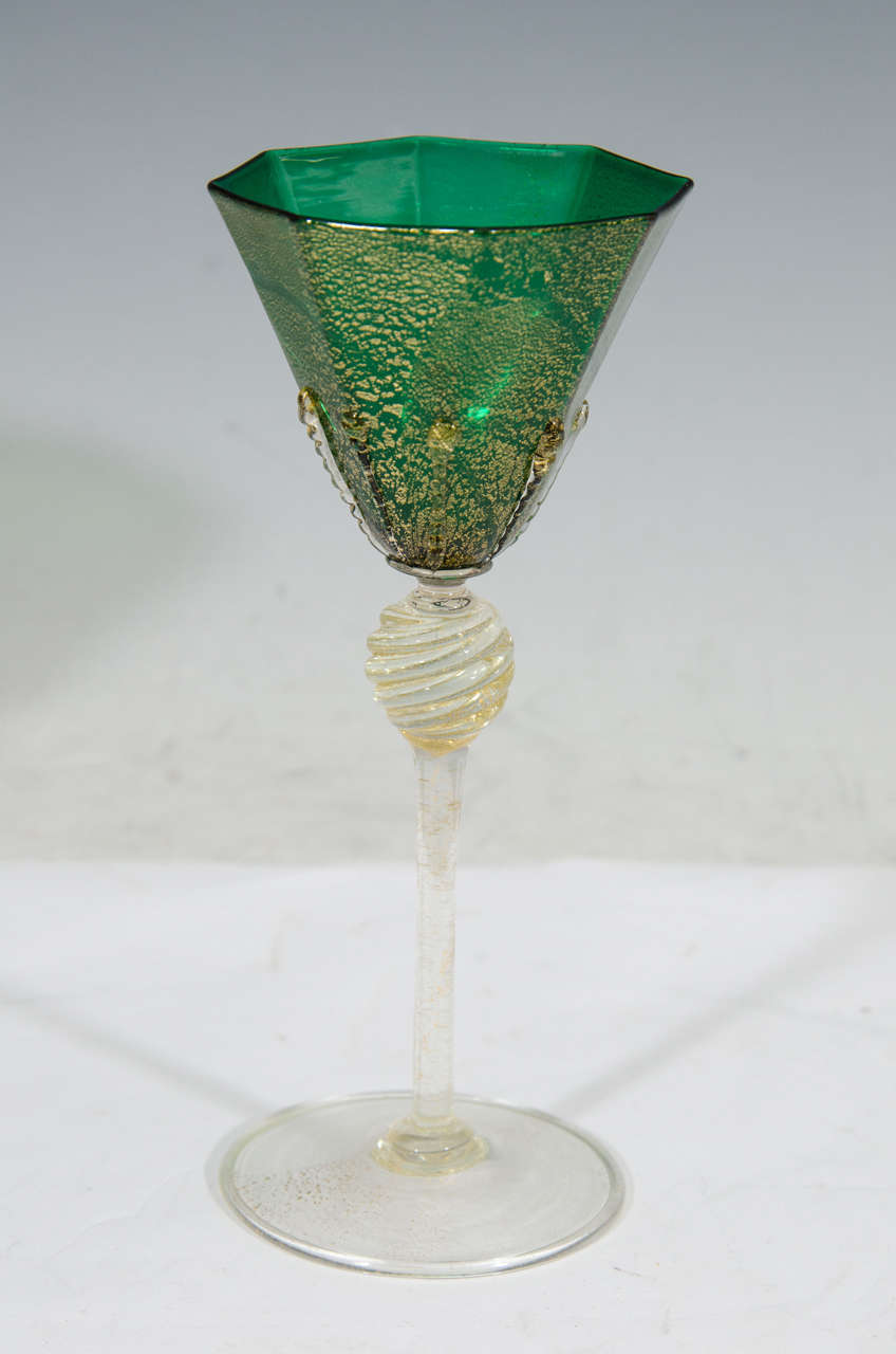 Vintage Set of 12 Venetian Glass Stemware at 1stDibs | vintage venetian ...