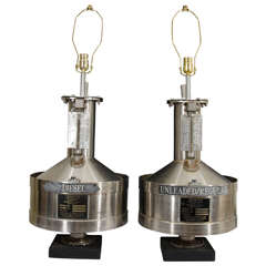Pair of American Industrial Style Metal and Porcelain Lamps by Jim ...