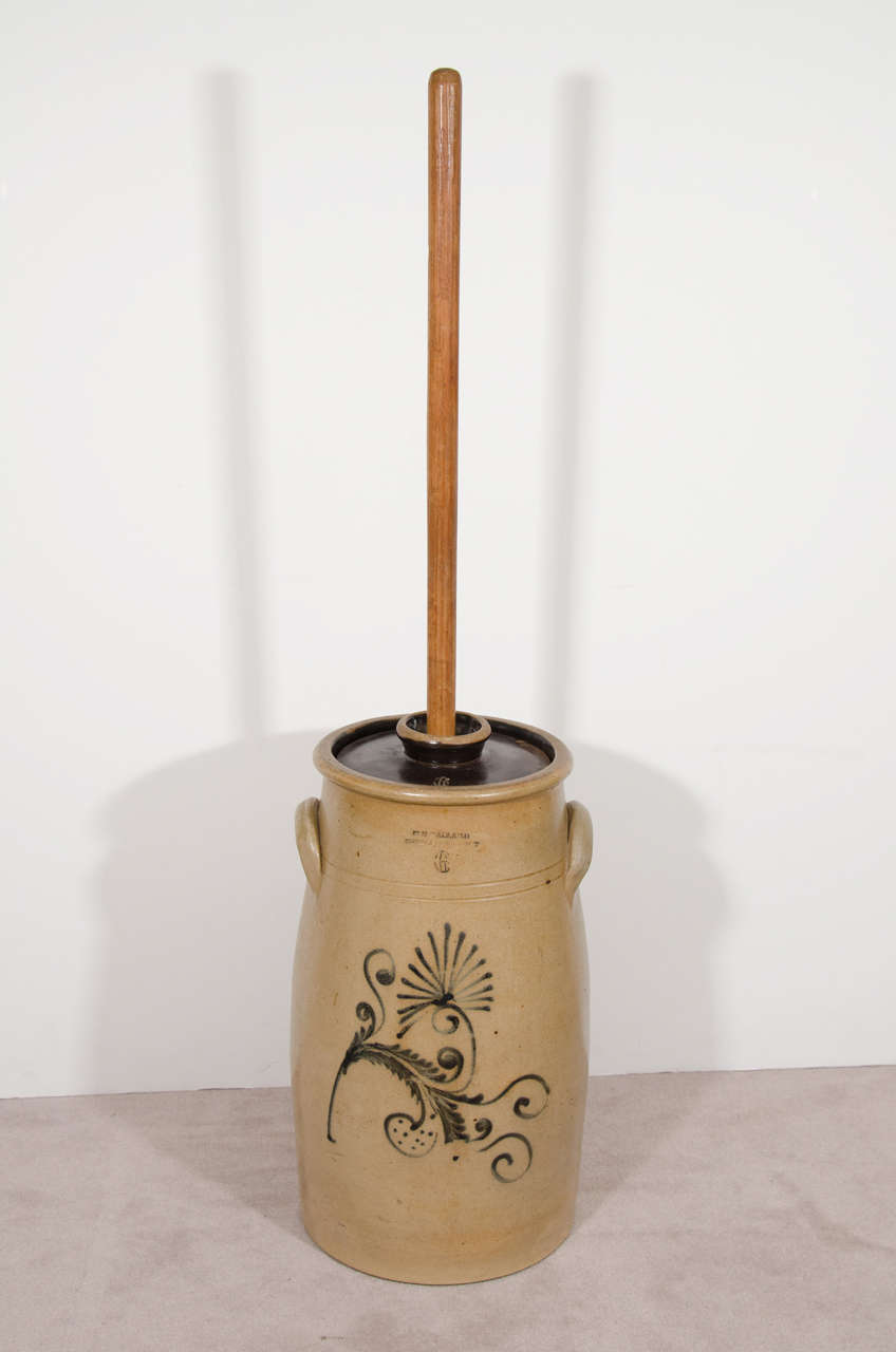 Primitive Stoneware H.N. Ballard Butter Churn Burlington, VT at 1stDibs ...