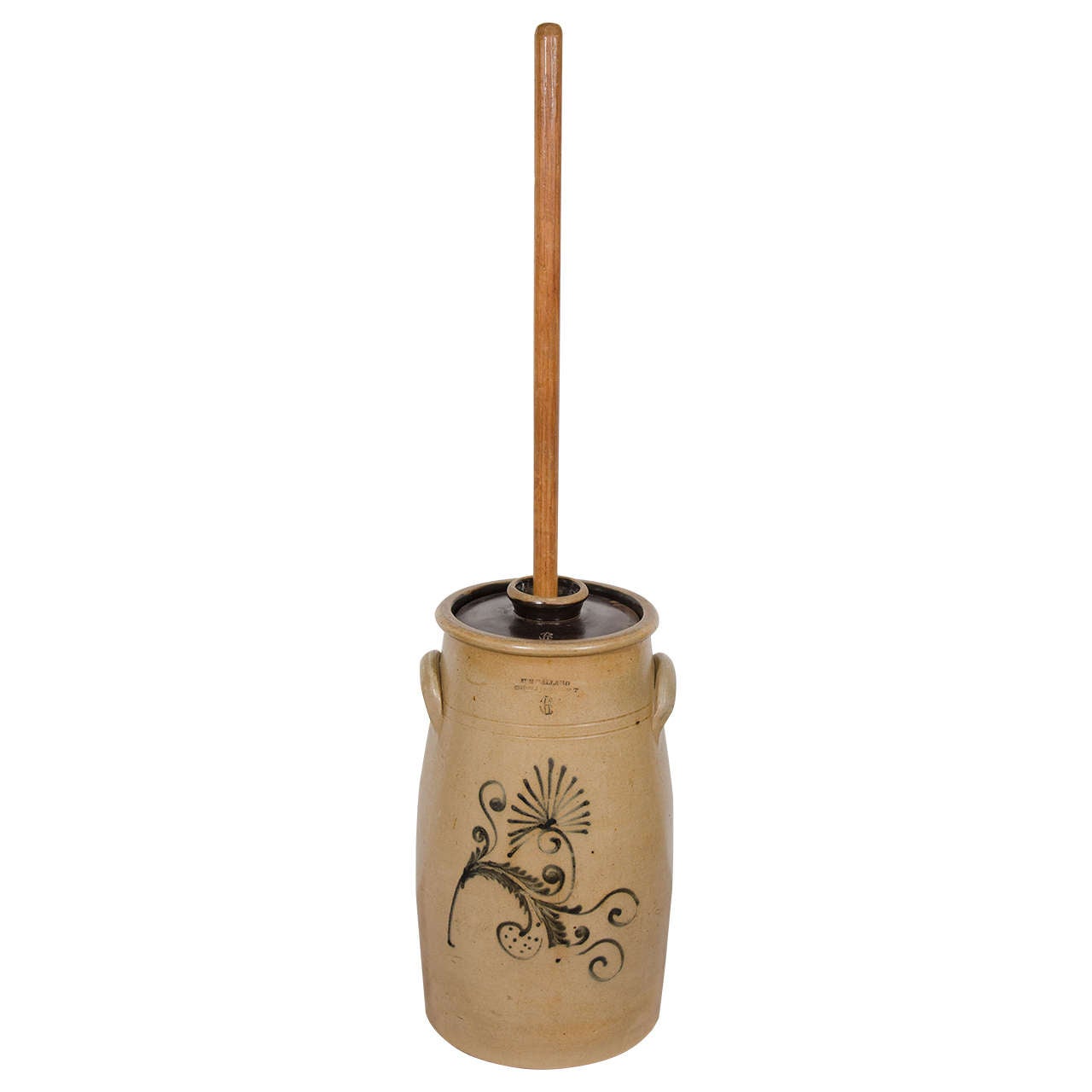 Primitive Stoneware H.N. Ballard Butter Churn Burlington, VT at 1stDibs ...