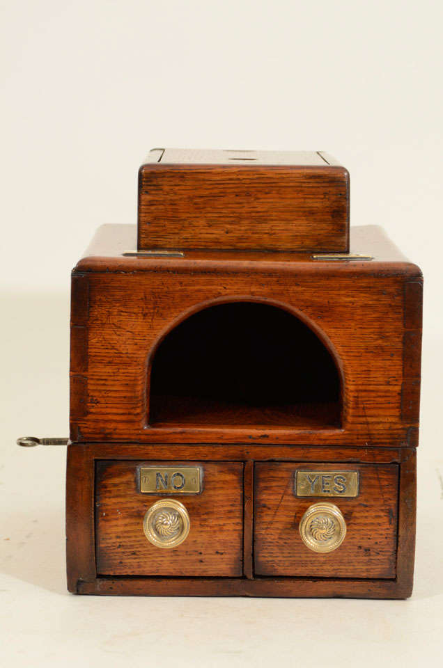 Victorian English Oak Ballot Box, Late 19th Century For Sale at 1stDibs