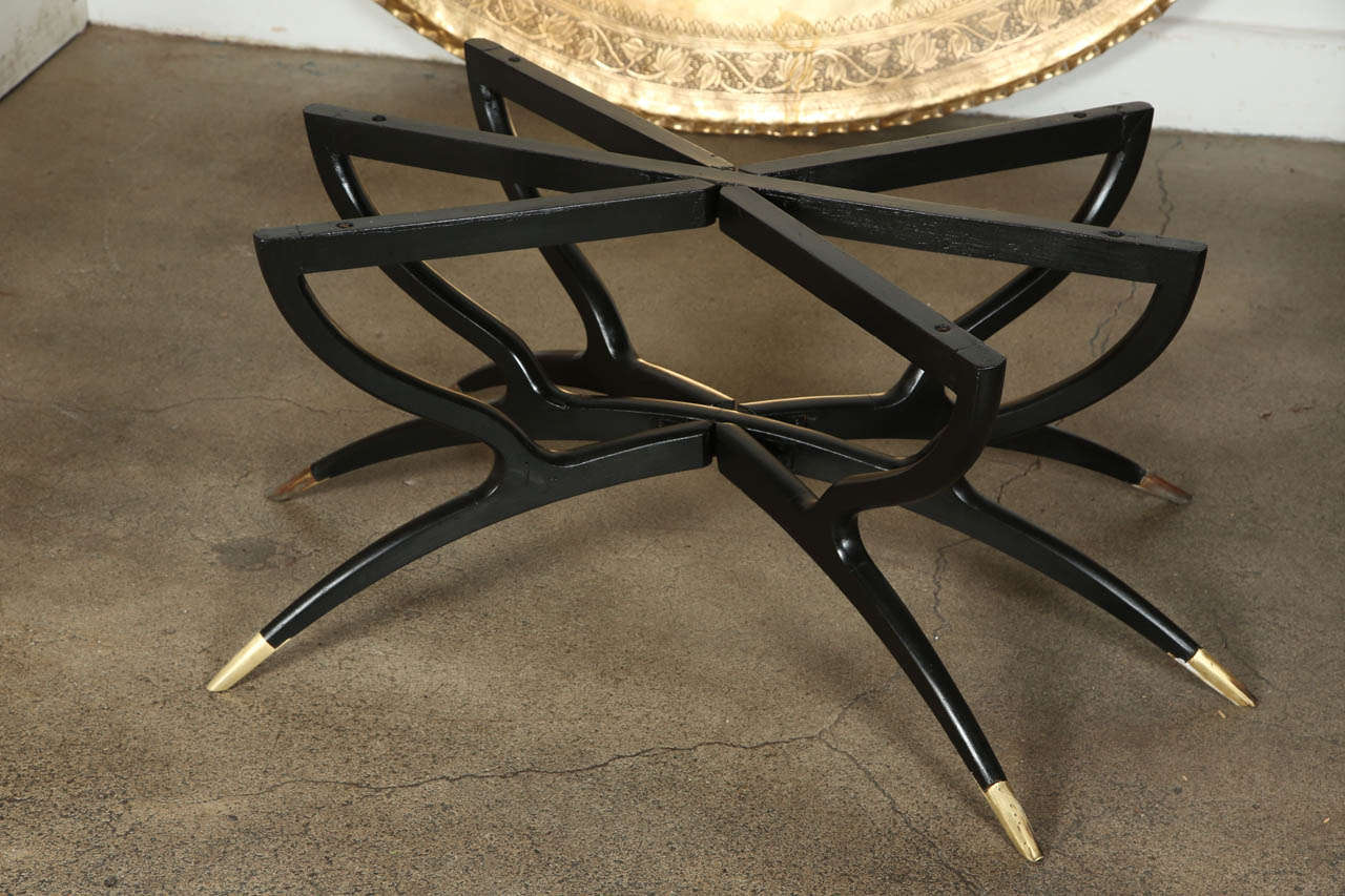 Mid-Century Large Oval Brass Tray Table on Spider-Legs at 1stDibs ...