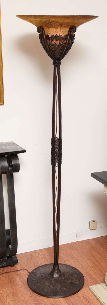 Edgar Brandt and Daum French Art Deco Torchère For Sale at 1stDibs ...