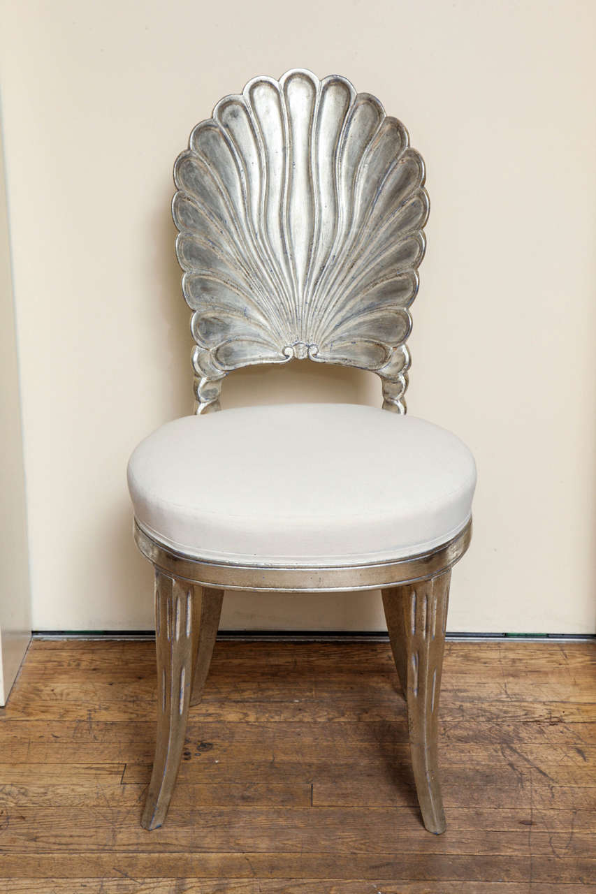 An Italian shell back carved and silver leafed chair at 1stDibs | shell ...