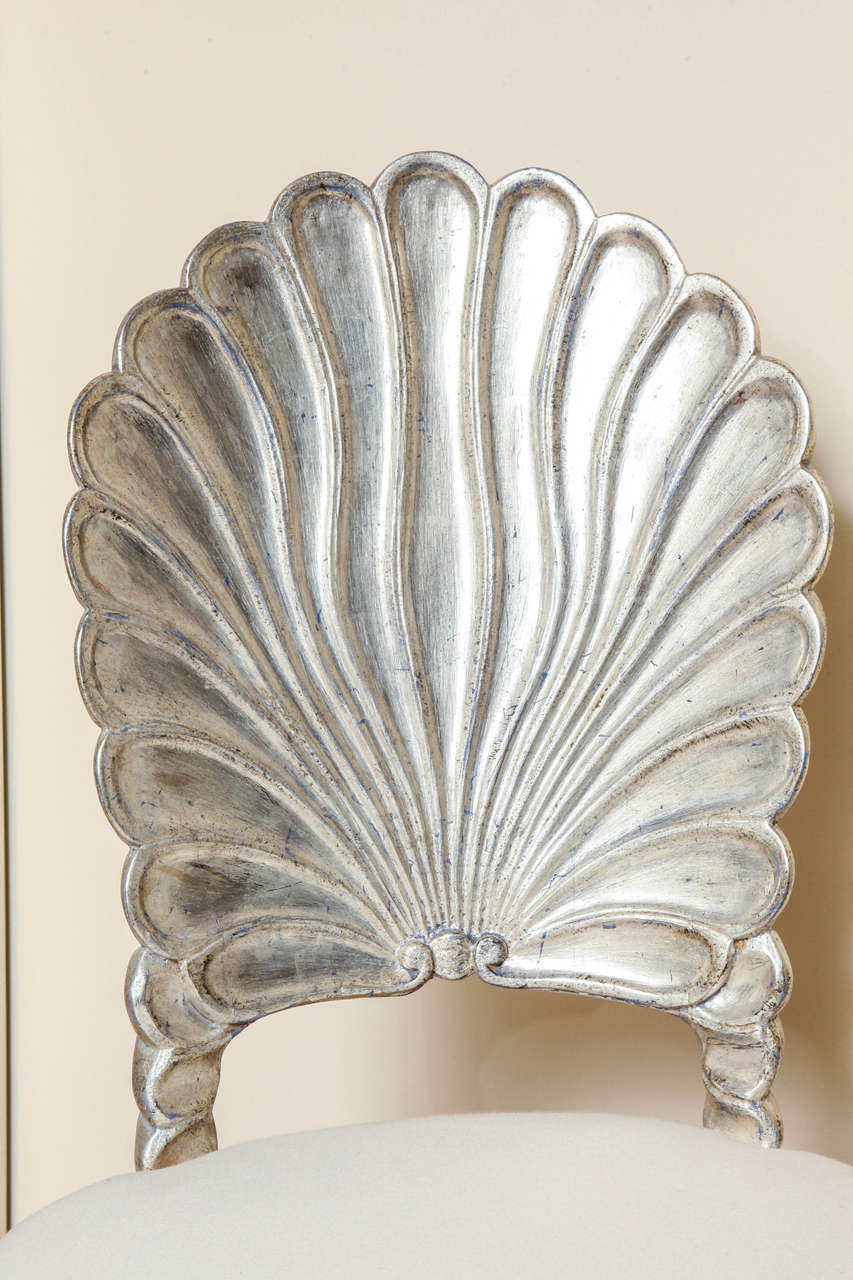 An Italian shell back carved and silver leafed chair at 1stDibs | shell ...
