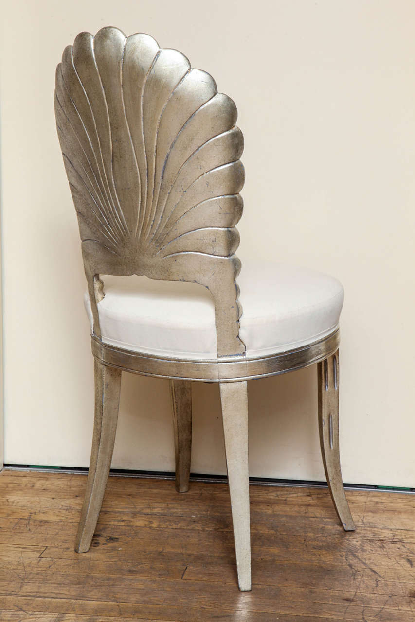 An Italian shell back carved and silver leafed chair at 1stDibs | shell ...