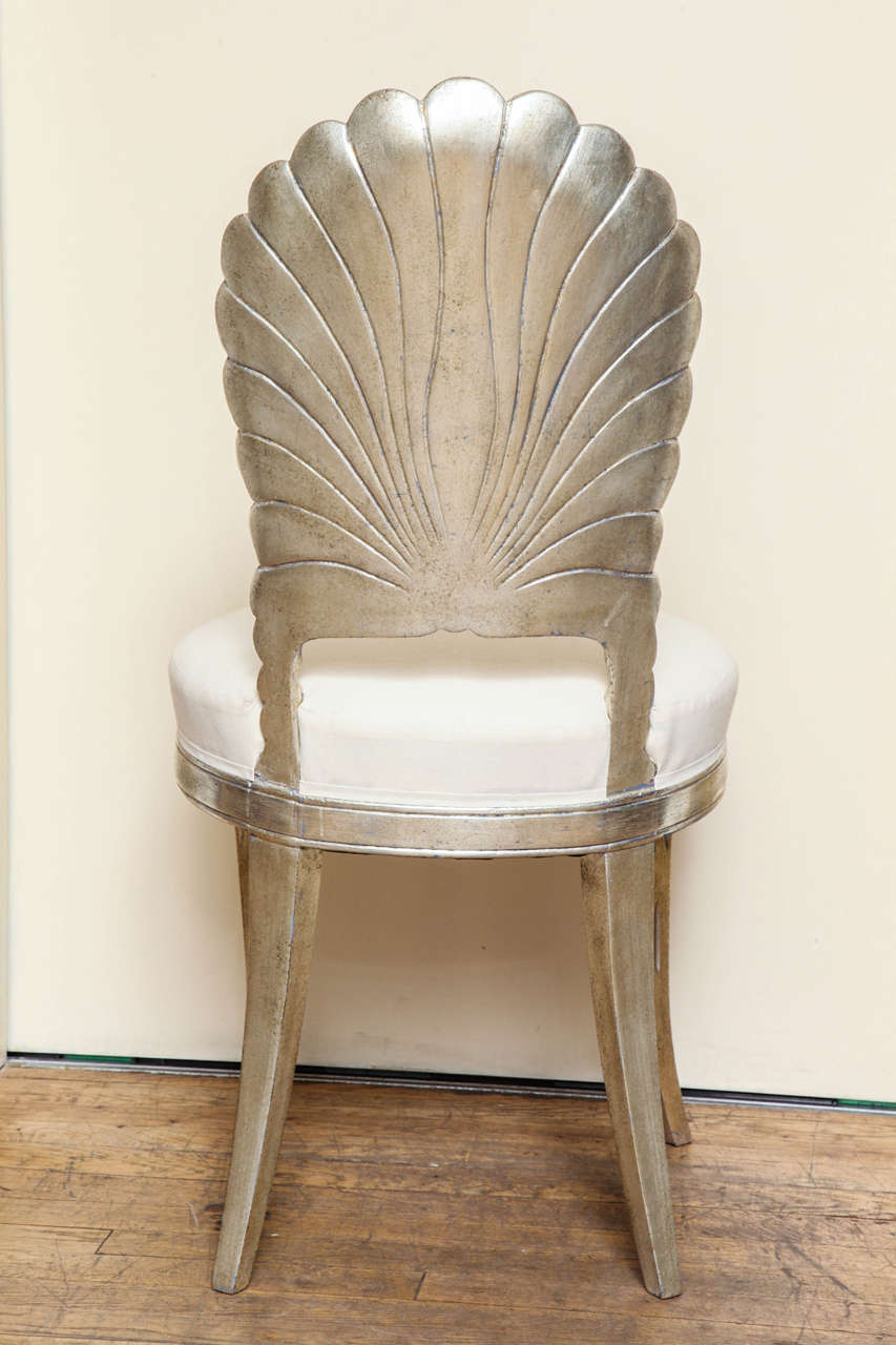 An Italian shell back carved and silver leafed chair at 1stDibs | shell ...