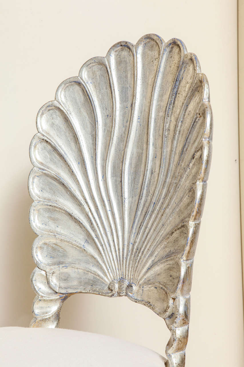An Italian shell back carved and silver leafed chair at 1stDibs | shell ...