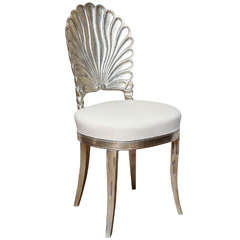 An Italian shell back carved and silver leafed chair at 1stDibs | shell ...