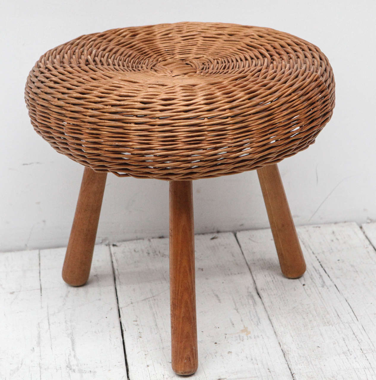 Tony Paul Wicker Stool / Footrest at 1stDibs | wicker footrest, tony ...