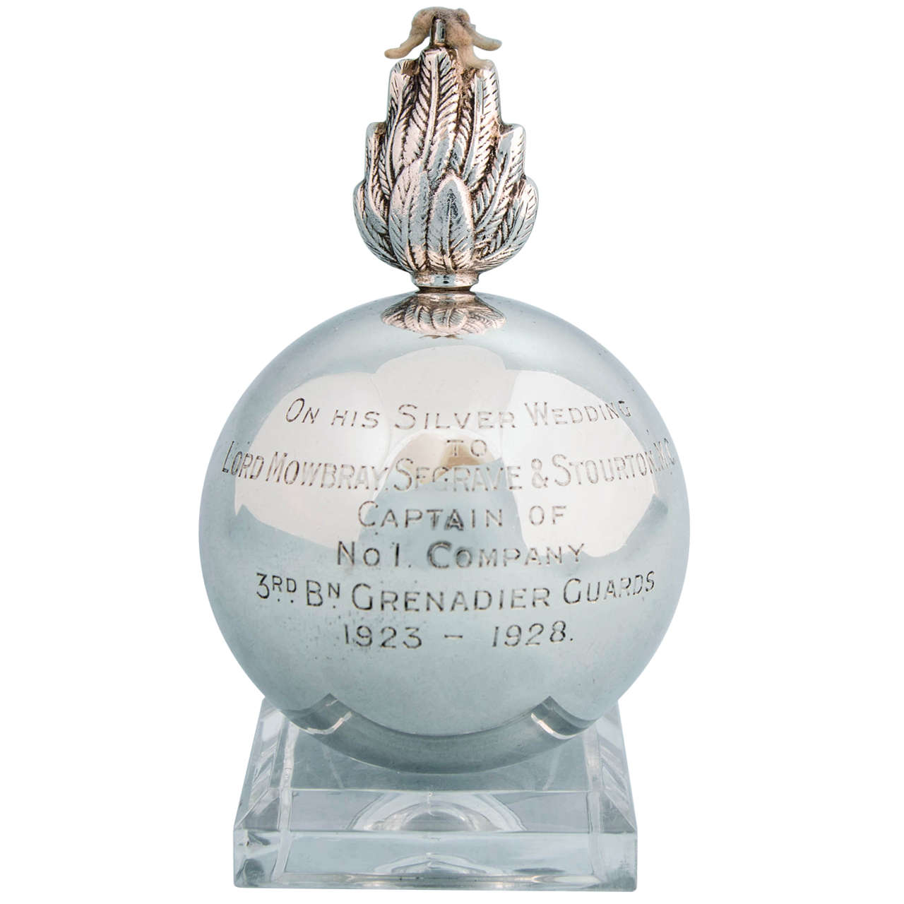 Grenade-Shaped Sterling Silver Table Cigar Lighter, Birmingham, 1932 at ...