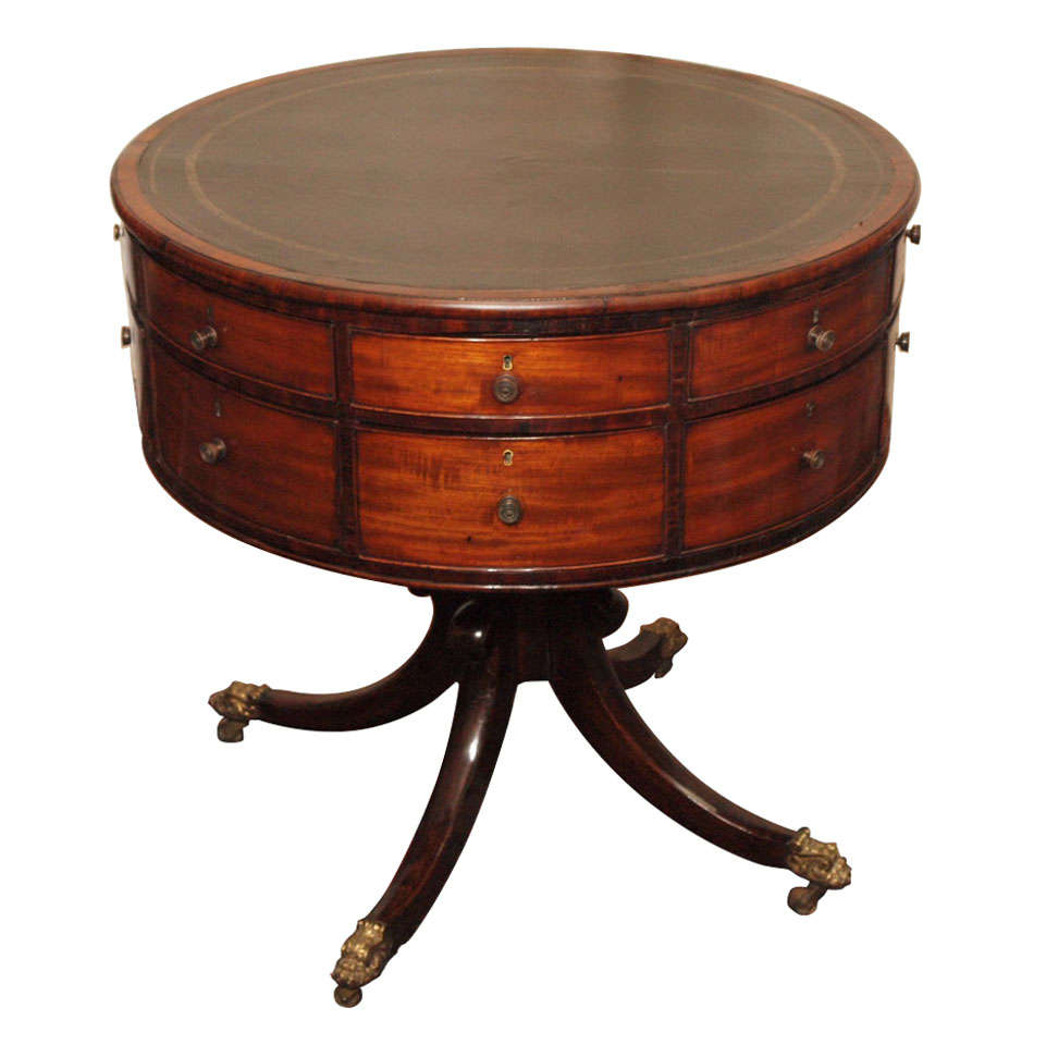 Antique Georgian Mahogany Rare Revolving Library/Drum Table at 1stDibs ...