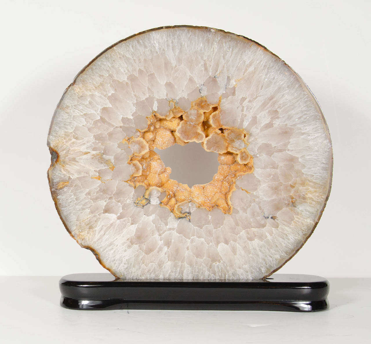 Stunning Sliced Geode Specimen in Quartz with Light Citrine Center at ...