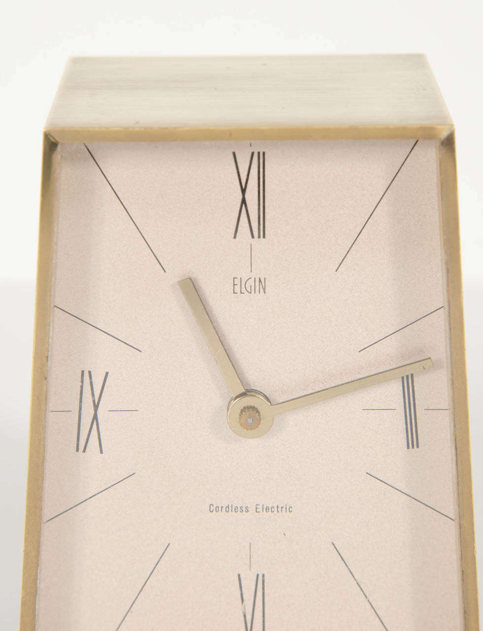 Sophisticated Mid-Century Modernist Table Clock by Elgin at 1stDibs
