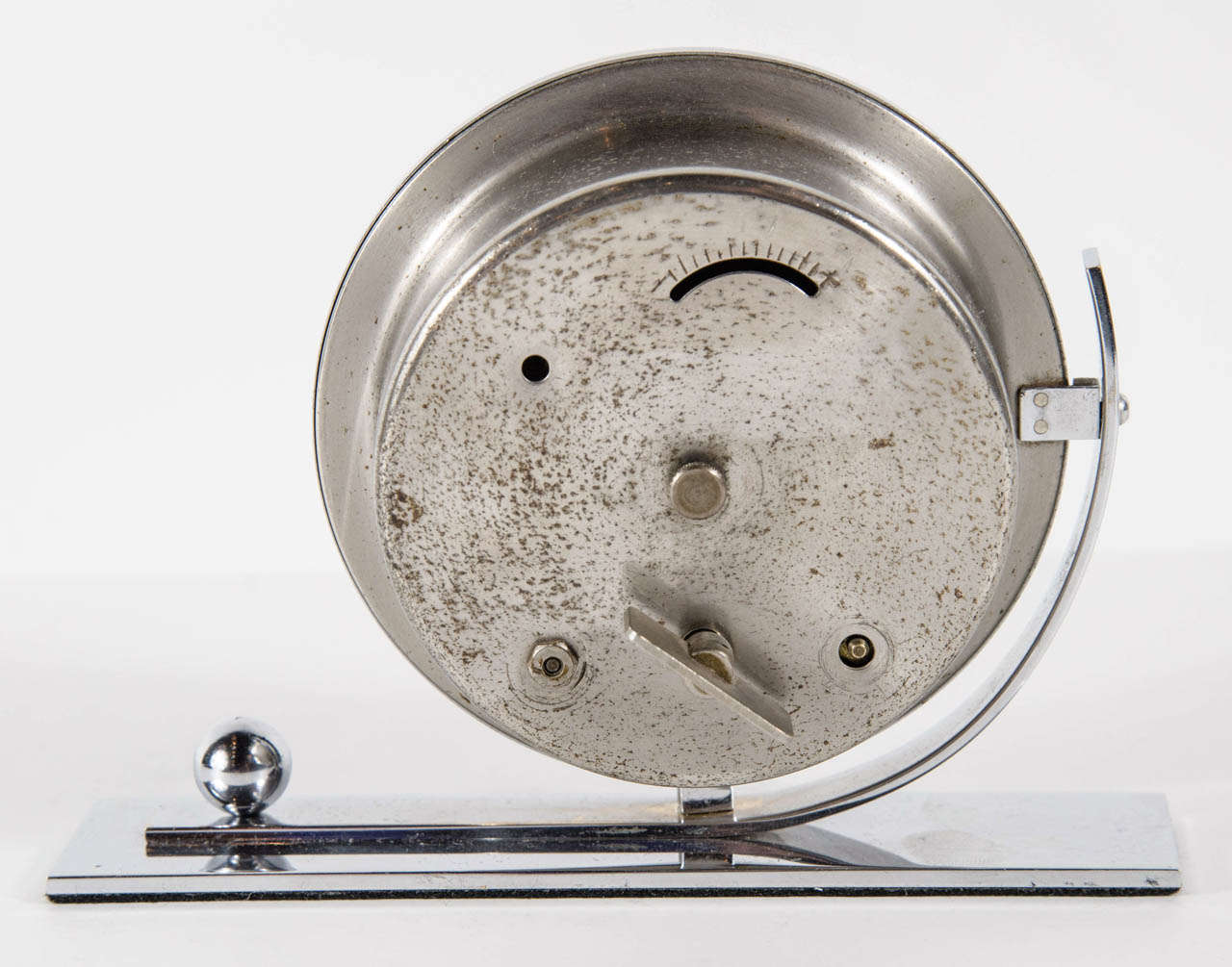 Streamline Art Deco Clock with Circular Face and Chromed Accents at ...