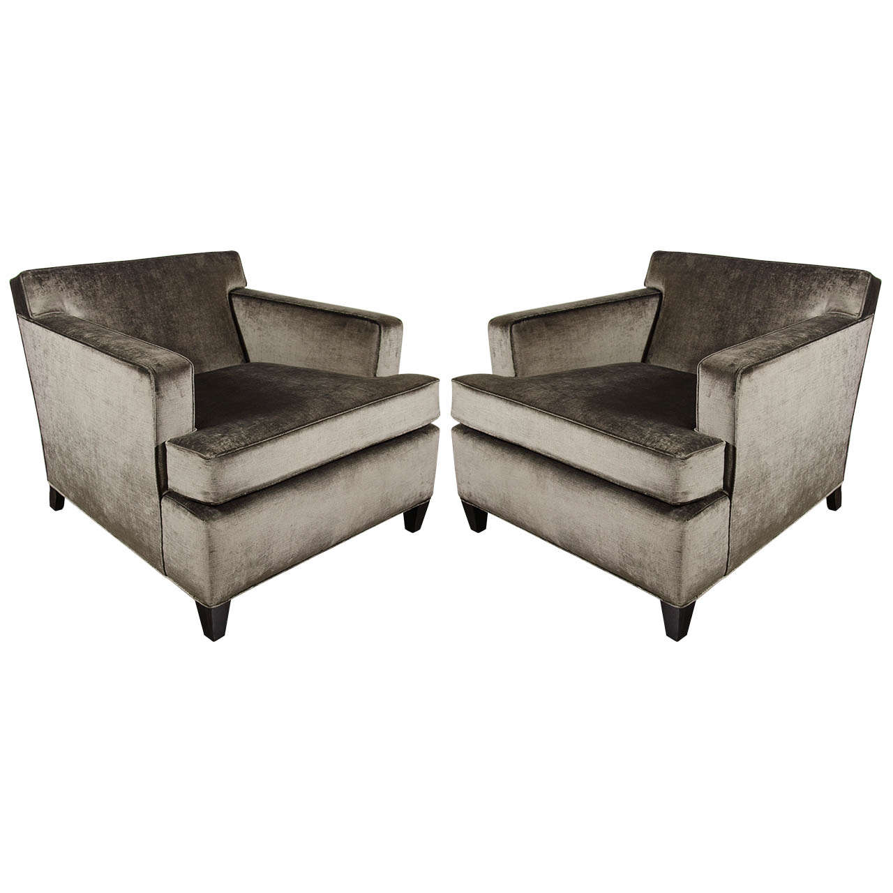 Lux Pair of Art Deco Cubist Club/Lounge Chairs at 1stDibs