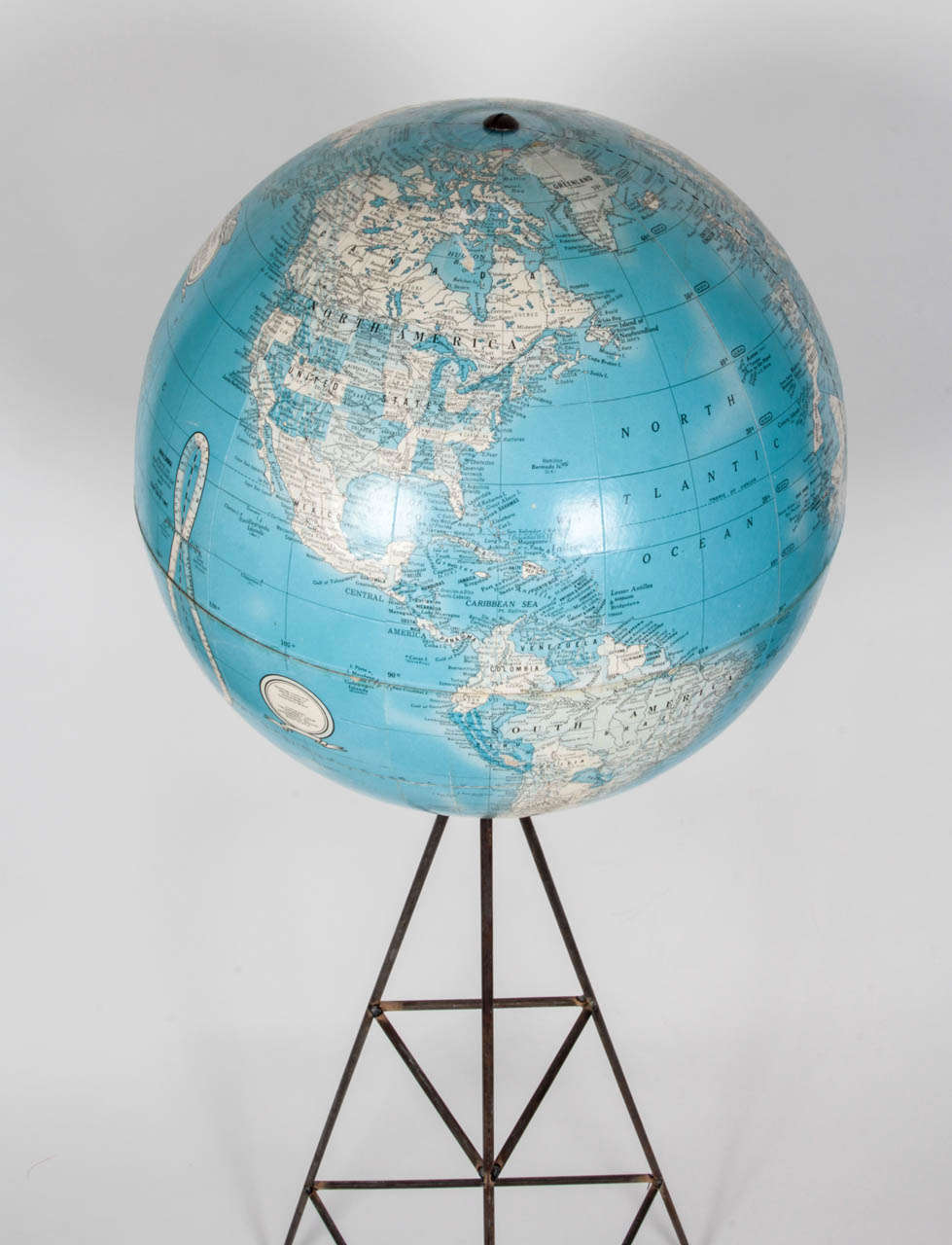 Cram's World Globe on Metal Stand at 1stDibs | crams imperial world ...