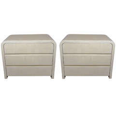 Pair of Tessellated Bone End Tables Designed by Enrique Garcel at 1stDibs