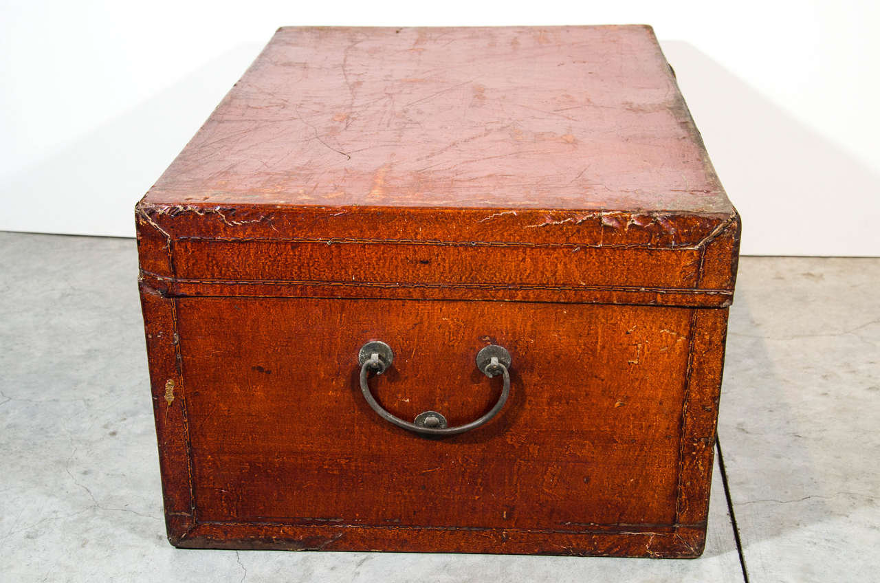 Antique Chinese Leather Trunk For Sale at 1stDibs | chinese chest ...