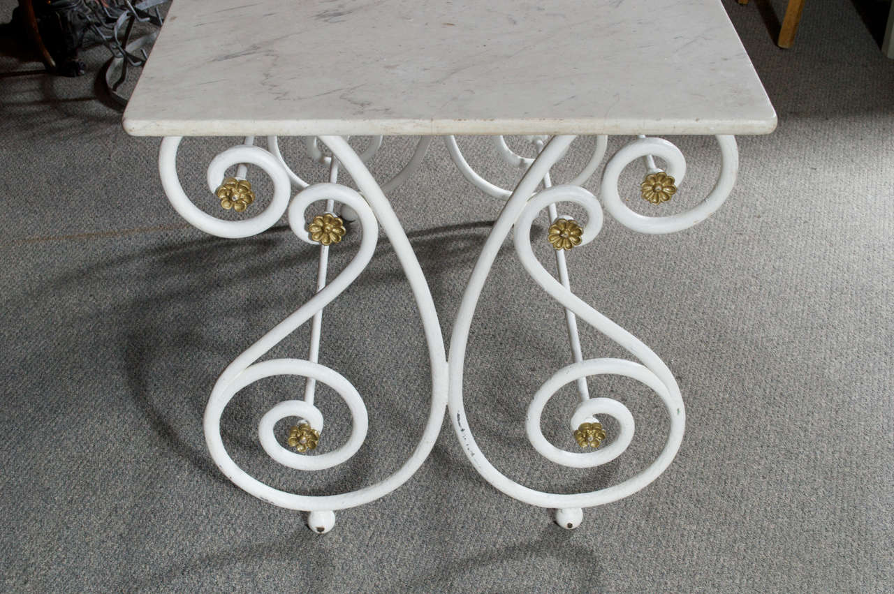 French Marble Top Butcher/Pastry Table at 1stDibs