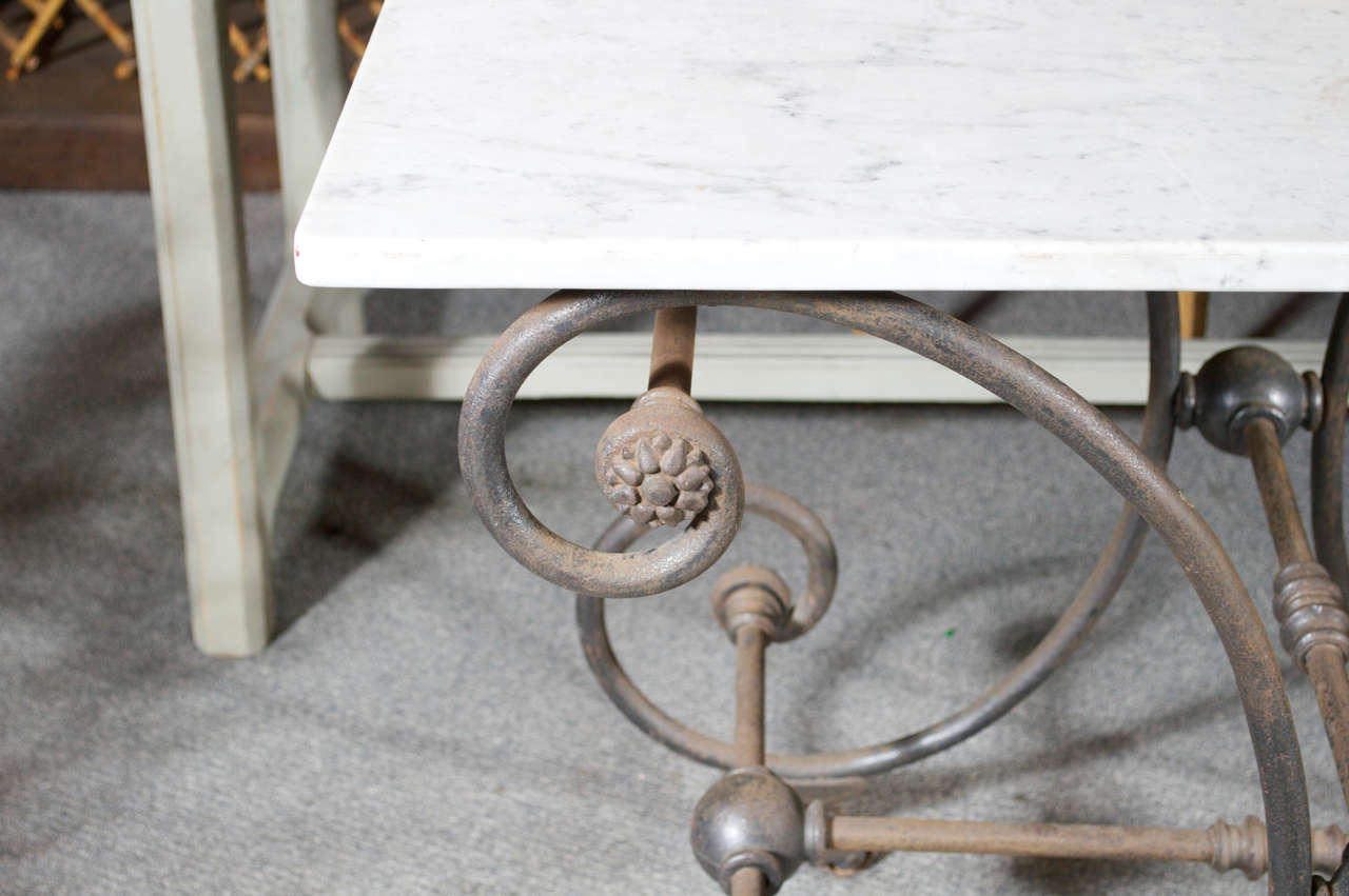 French Marble Top Butcher/Pastry Table at 1stDibs