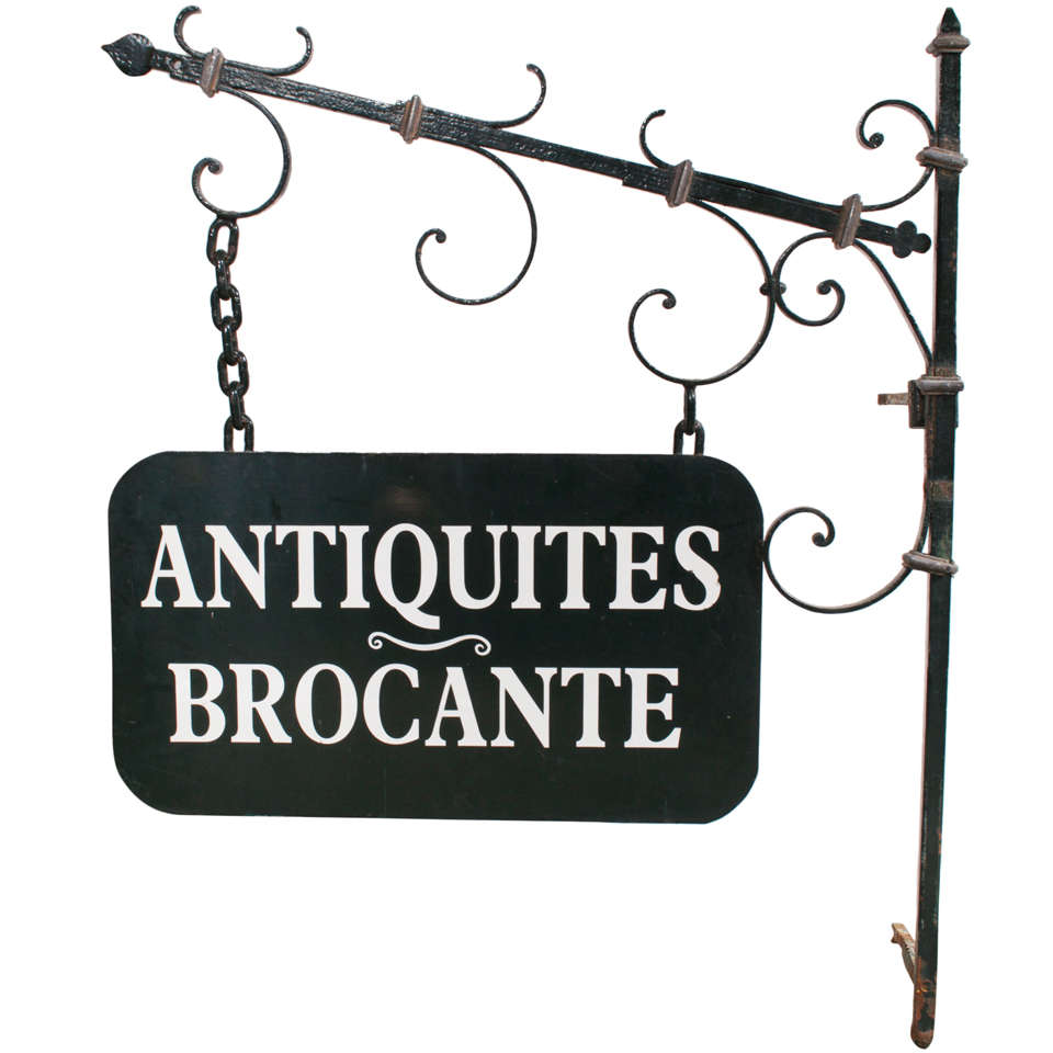 French Painted Wrought Iron Antique Shop Sign at 1stDibs