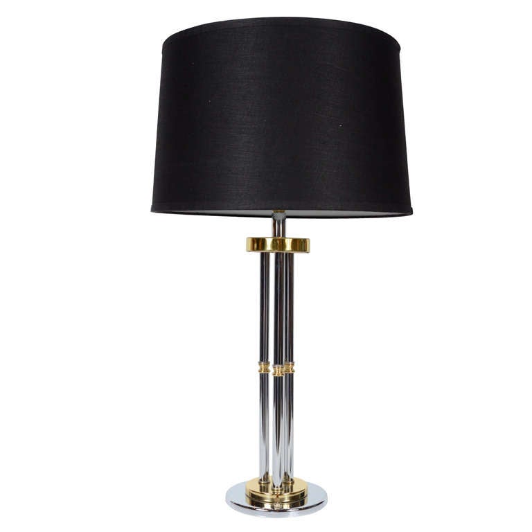 Modernist Three Column Table Lamp at 1stDibs
