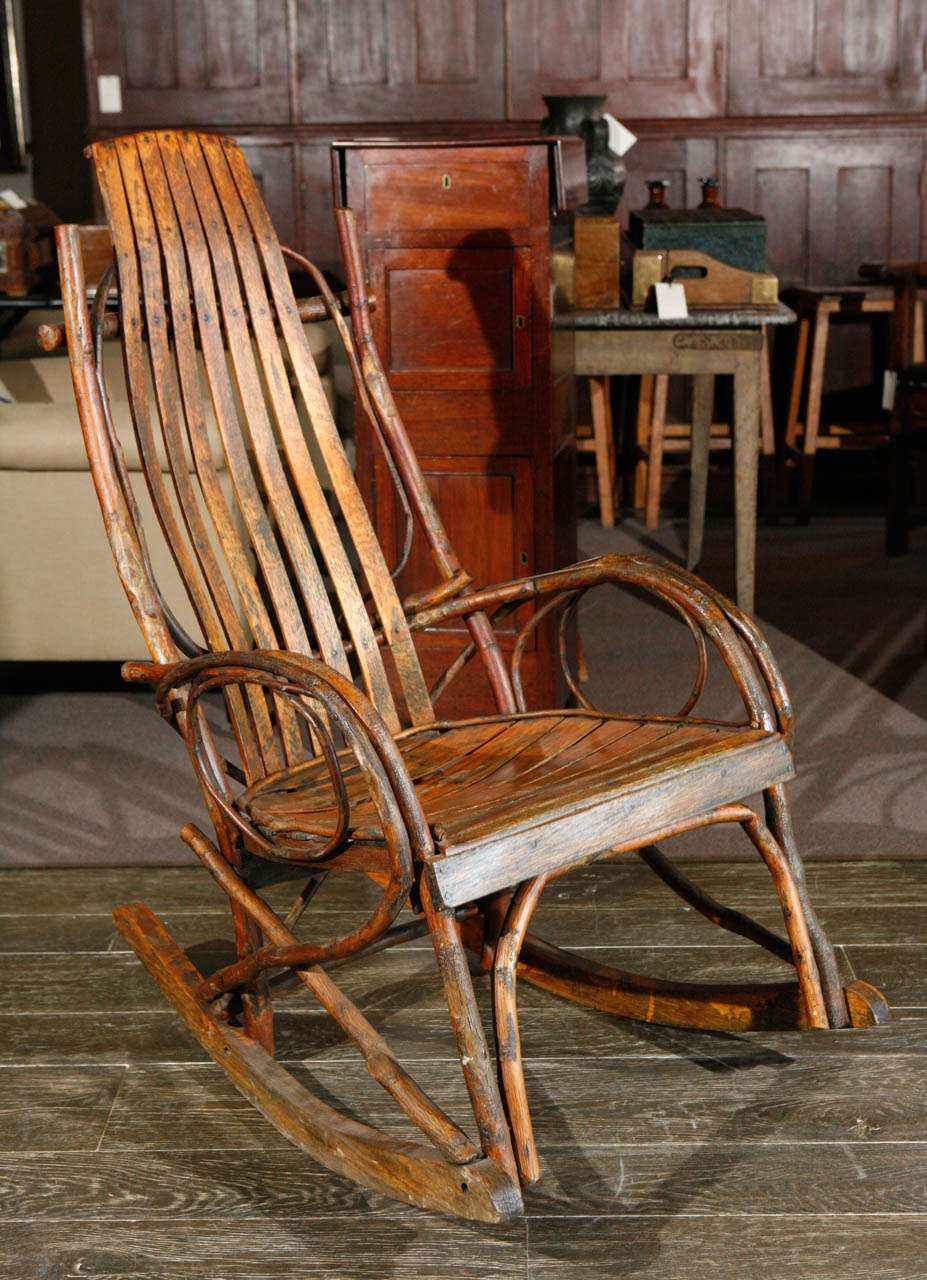 French Slat And Branch Rocking Chair Circa 1860 At 1stdibs Slat Rocking Chair Tree Branch