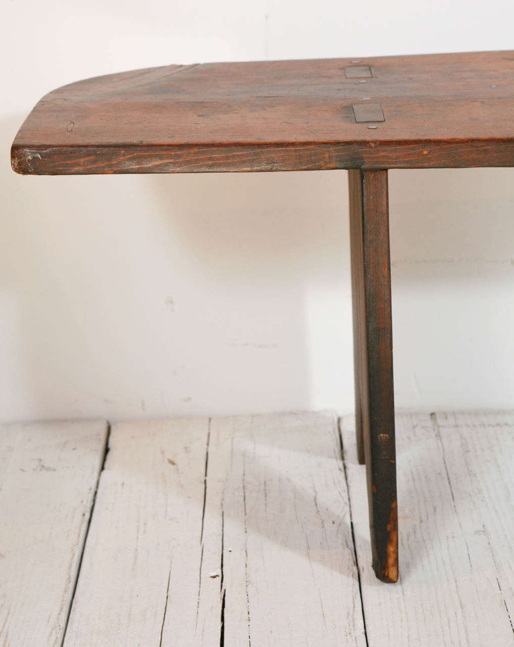 Long Rustic Wood Bench at 1stDibs