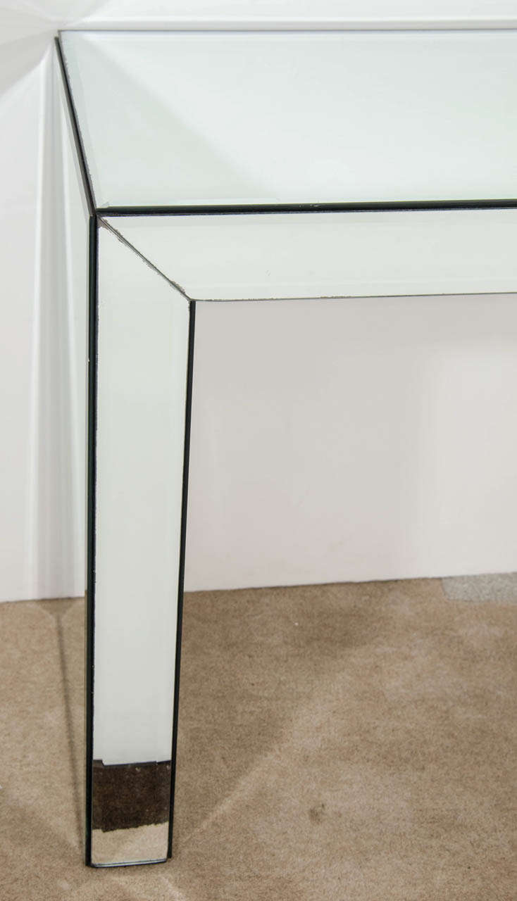 Mid Century Mirrored Glass Console Table at 1stDibs | glass mirrored ...