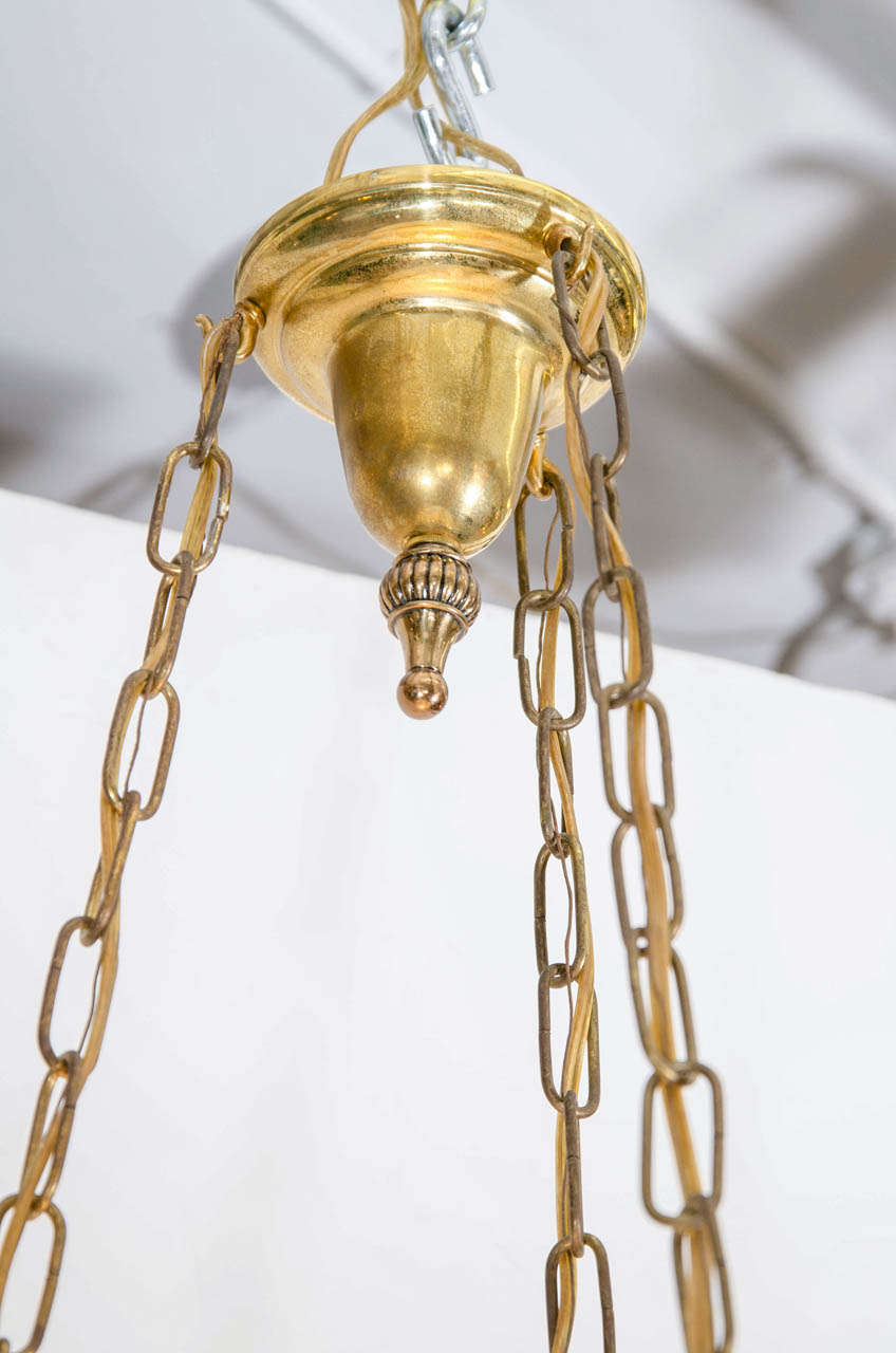 An Antique French Patterned Glass Bowl Lighting Fixture For Sale at 1stDibs