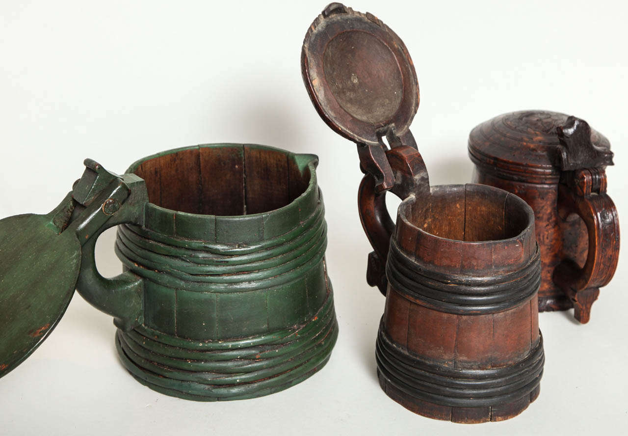Collection of Norwegian Folk Art Tankards at 1stDibs