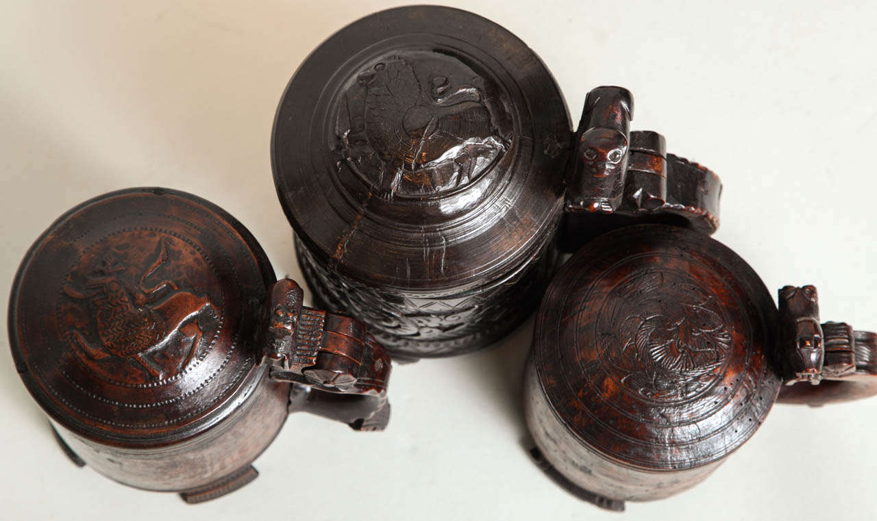 Collection of Norwegian Folk Art Tankards at 1stDibs