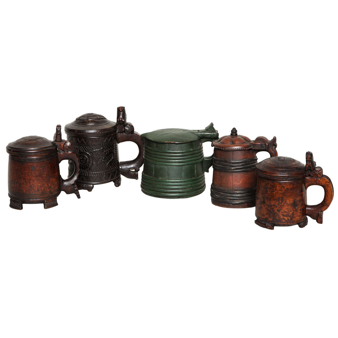 Collection of Norwegian Folk Art Tankards at 1stDibs