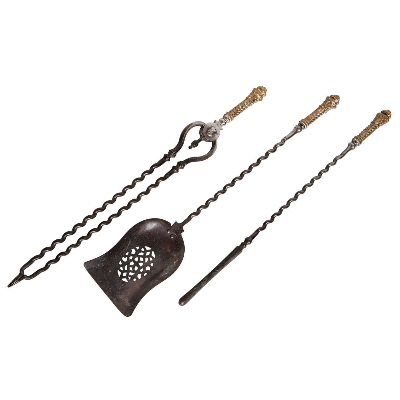 HOLLY HUNT Fiamma Fire Tool Set in Forged Steel with Gunmetal Bronze ...