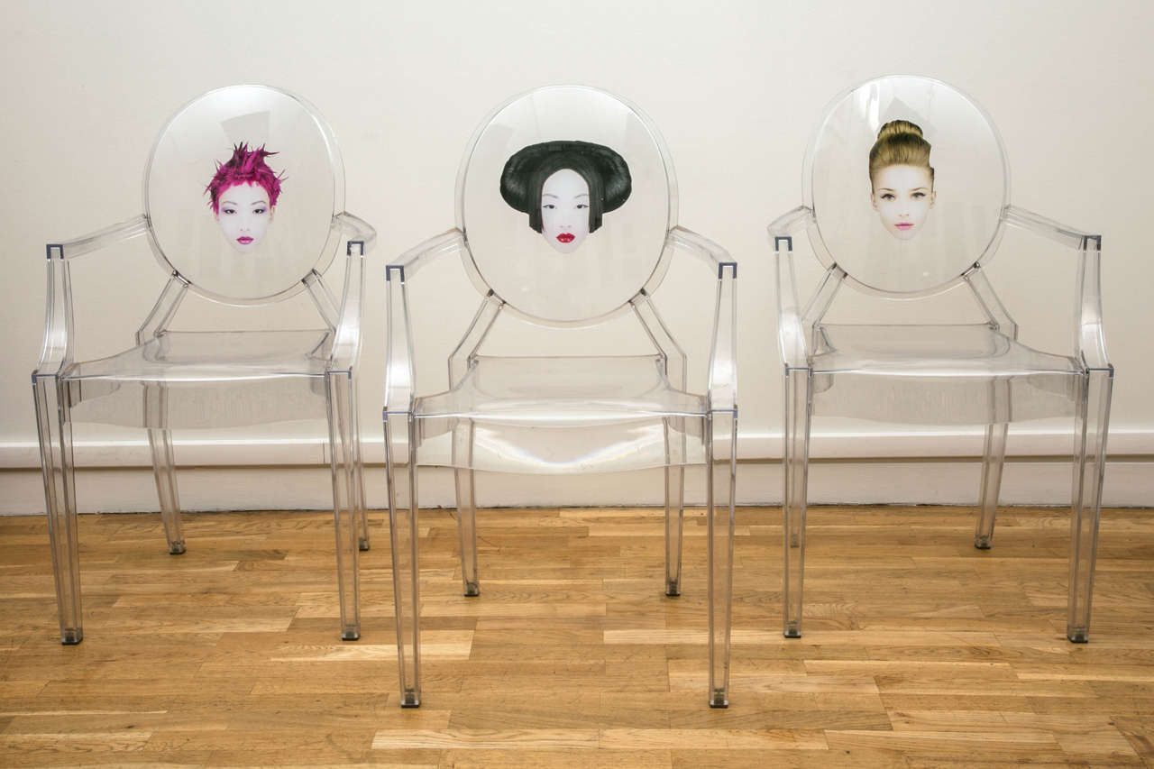 Set of Three Louis Ghost Chairs Exclusively Designed by Philippe Starck ...
