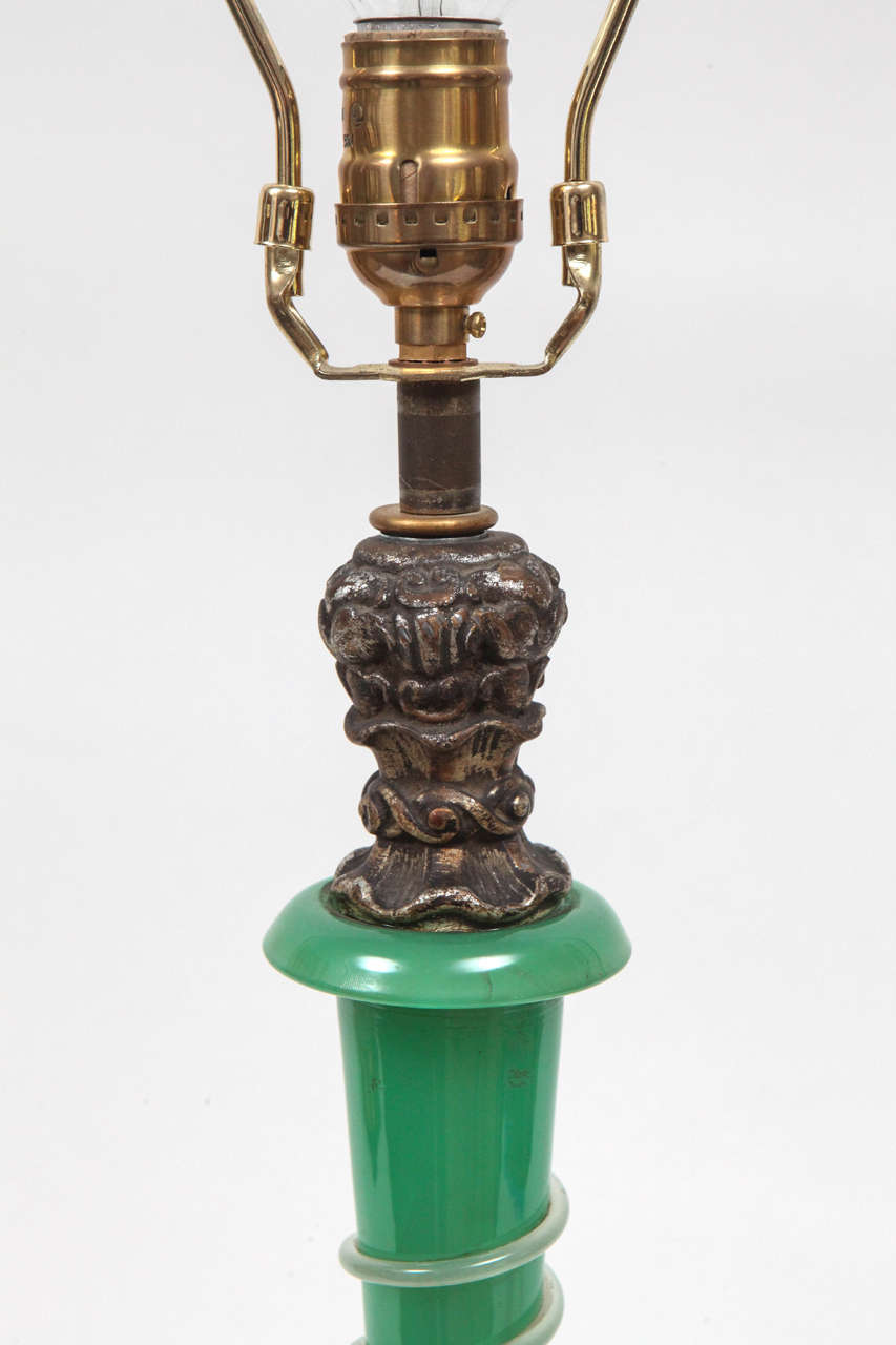 Pair of 1940s Green Apple Steuben Lamps For Sale at 1stDibs | 1940s ...