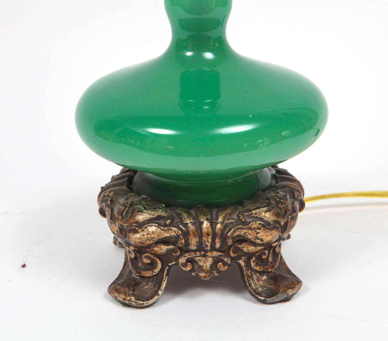 Pair of 1940s Green Apple Steuben Lamps For Sale at 1stDibs | 1940s ...