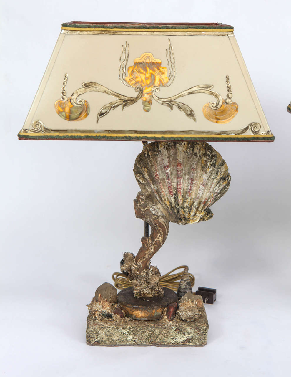 Pair of Seashell Lamps For Sale at 1stDibs | seashell lamps for sale