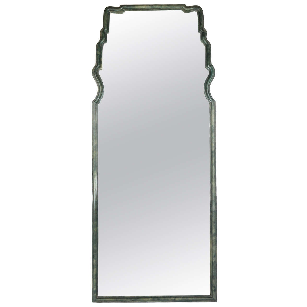 1970s Vintage Mirror with Goat Skin Frame at 1stDibs