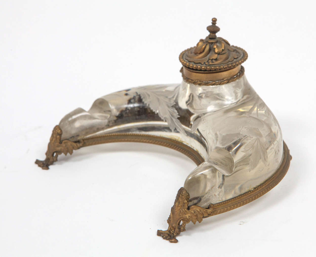 19th Century French Crystal and Doré Bronze Inkwell For Sale at 1stDibs ...