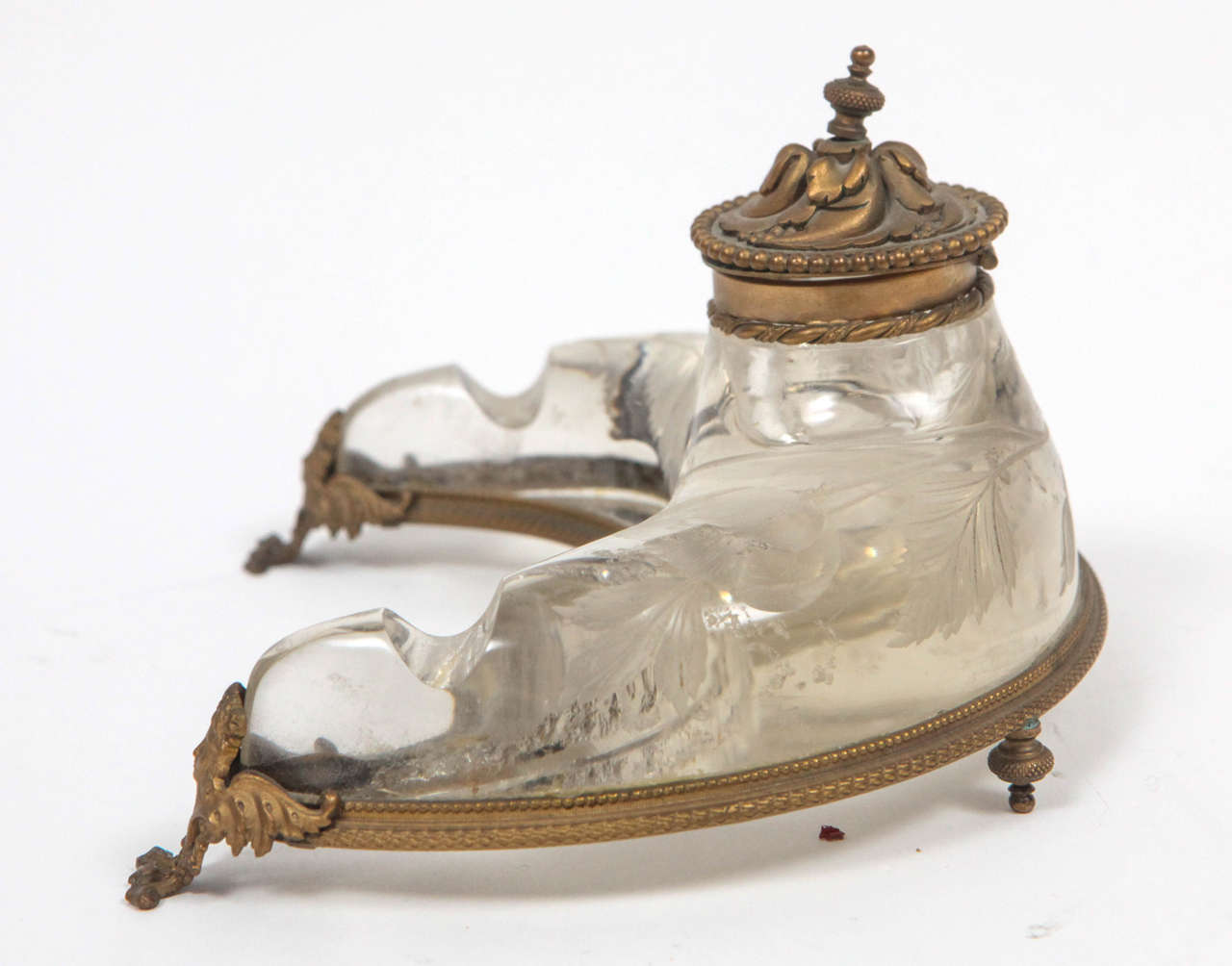 19th Century French Crystal and Doré Bronze Inkwell For Sale at 1stDibs ...