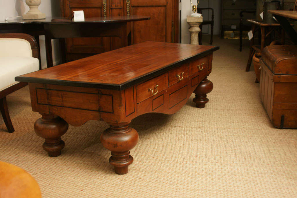 19th Century British Colonial Teak Coffee Table at 1stDibs