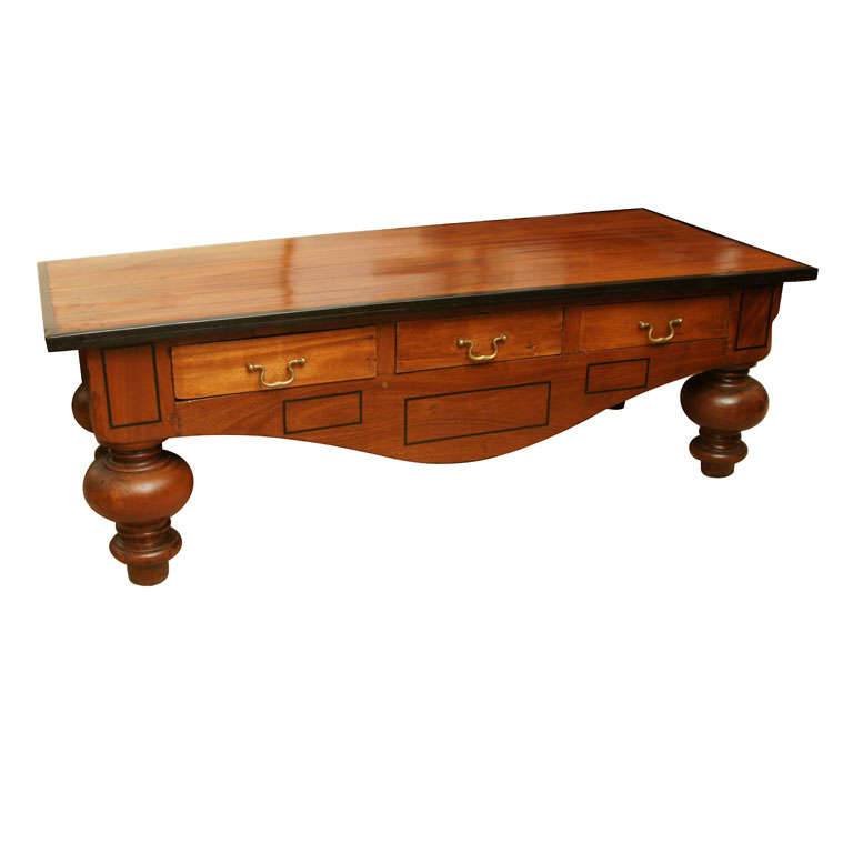 19th Century British Colonial Teak Coffee Table at 1stDibs
