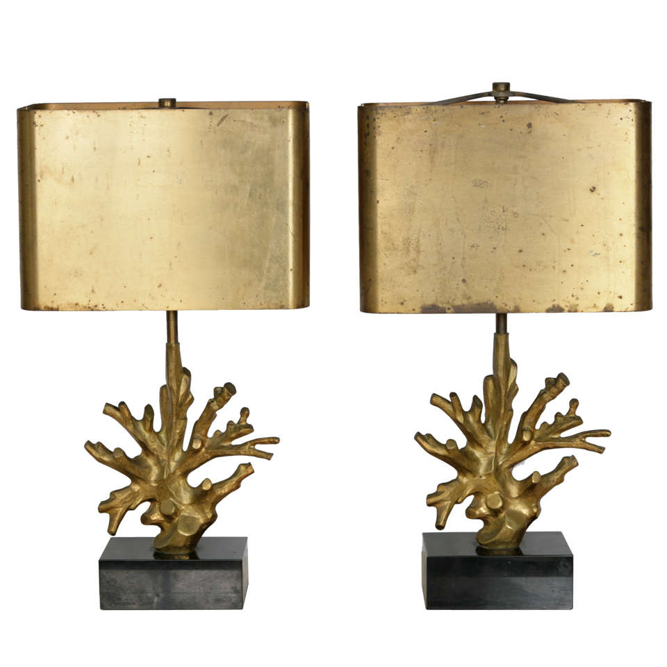 A Pair of Maison Charles Coral Lamps by Jacques Charles at 1stDibs