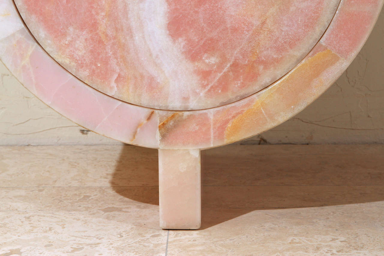 Stunning Art Deco Pink Marble Vanity and Mirror at 1stDibs