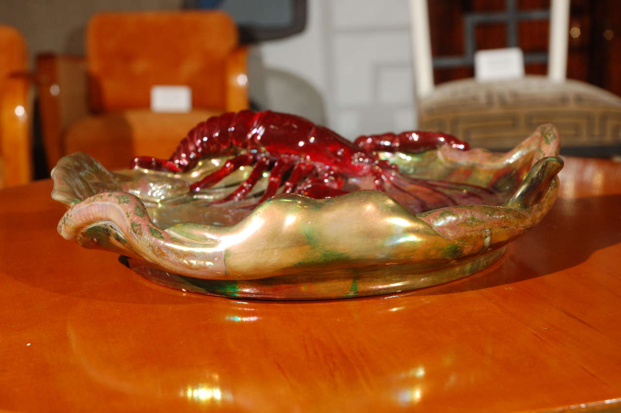 Zsolnay Rare Ceramic Platter For Sale at 1stDibs