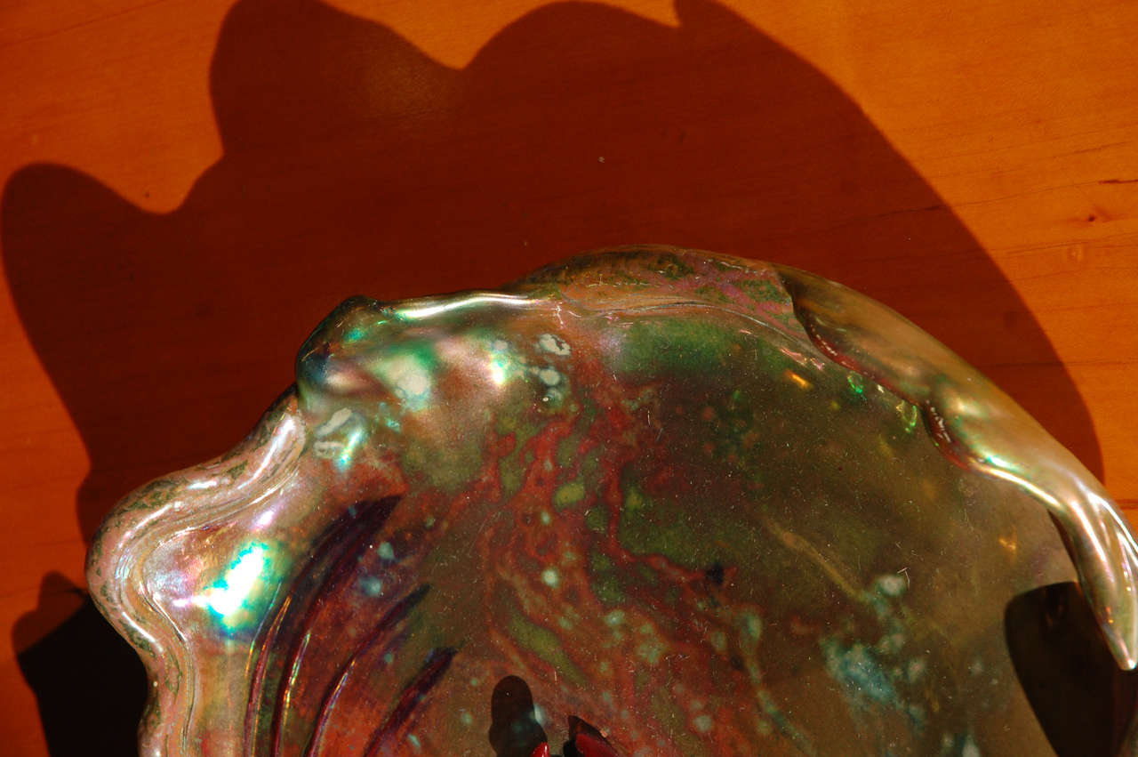 Zsolnay Rare Ceramic Platter For Sale at 1stDibs