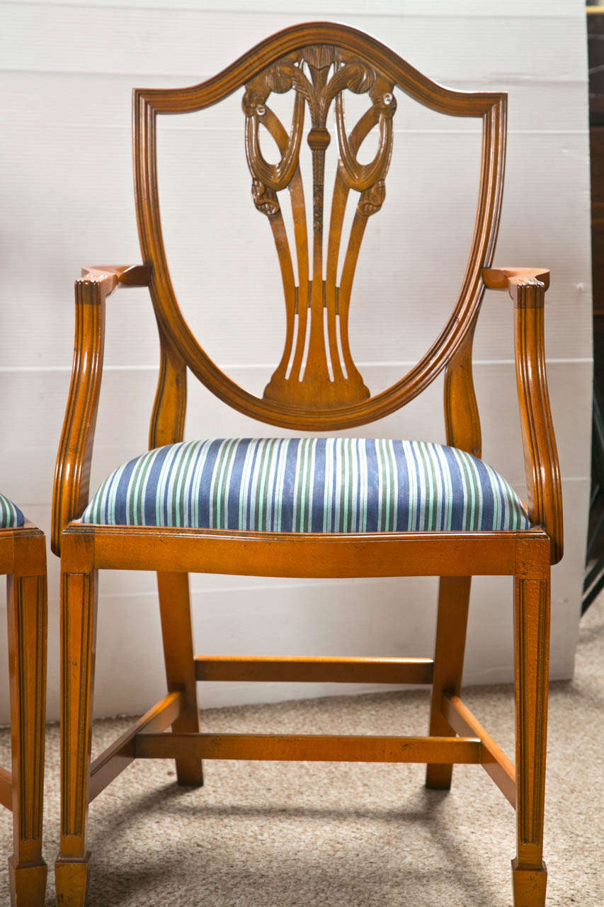 Set of 12 Sheraton Style Dining Chairs by Charles Barr at 1stDibs